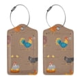Chicken Cartoon Chick Hen Music Luggage Tag for Suitcase 2 Pack Leather ...