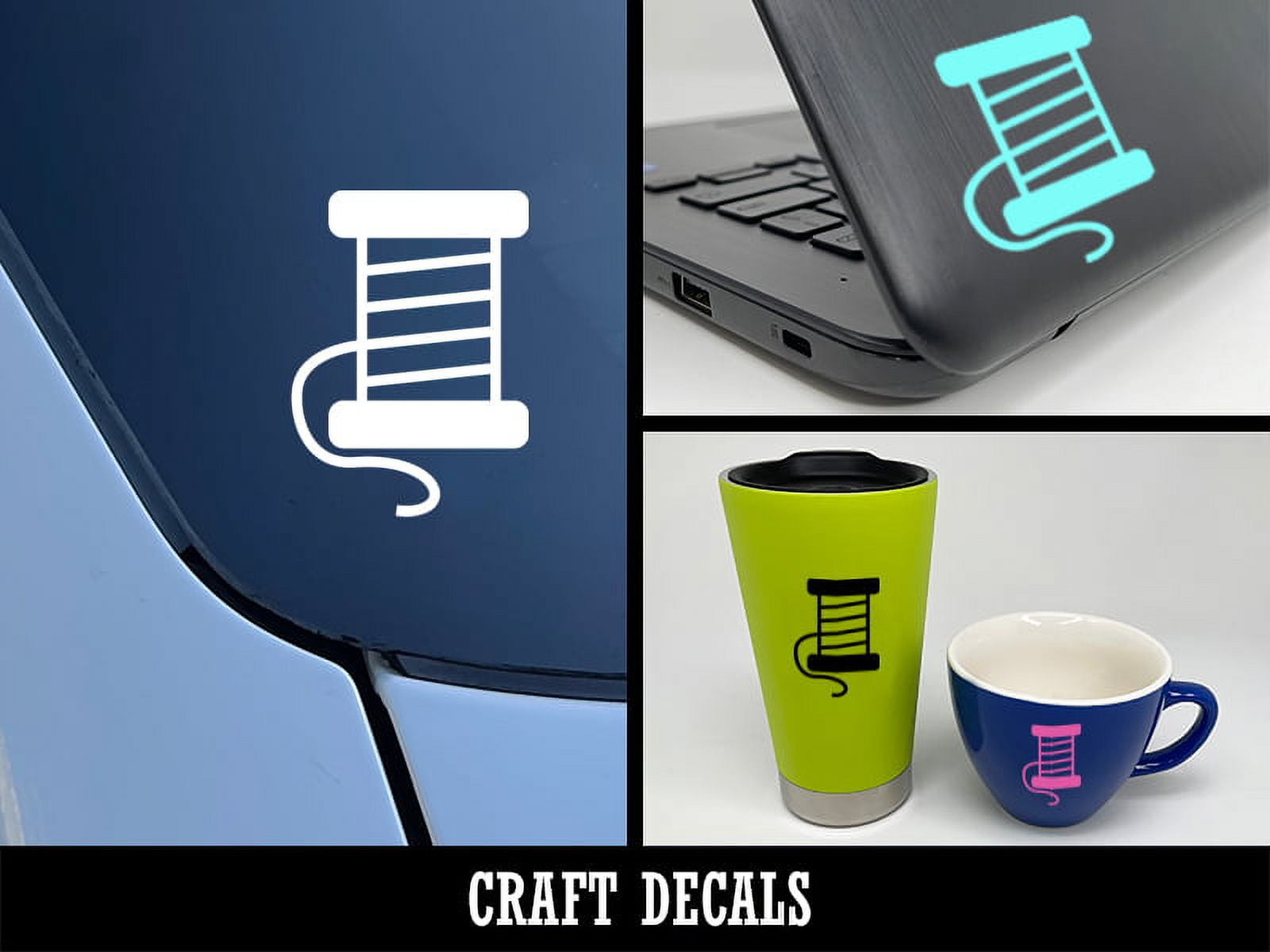Spool of Thread Sewing Craft Vinyl Indoor Outdoor Decal Sticker ...