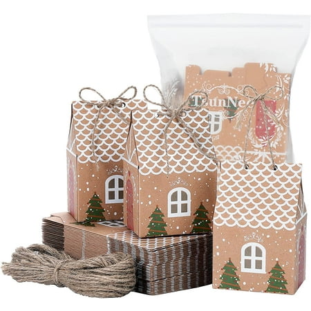 Hongchun Christmas Party Gift Boxes, Christmas Kraft Paper Candy Boxes ...