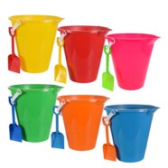 Glittery Plastic Beach Pails with Shovels 7 inches for Kids Sand Castle ...