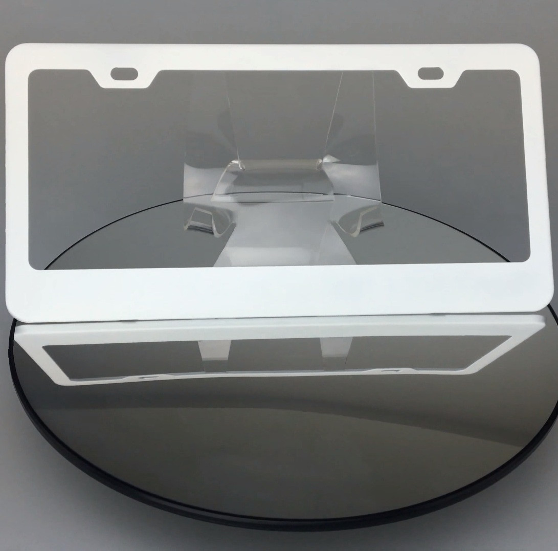 Regular Style Powder Coated Matte White Stainless Steel License Plate ...