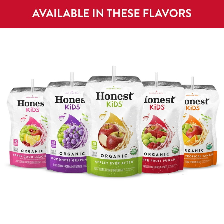 Honest Kids Organic Super Fruit Punch Juice 6.75 fl oz 8 Pouches