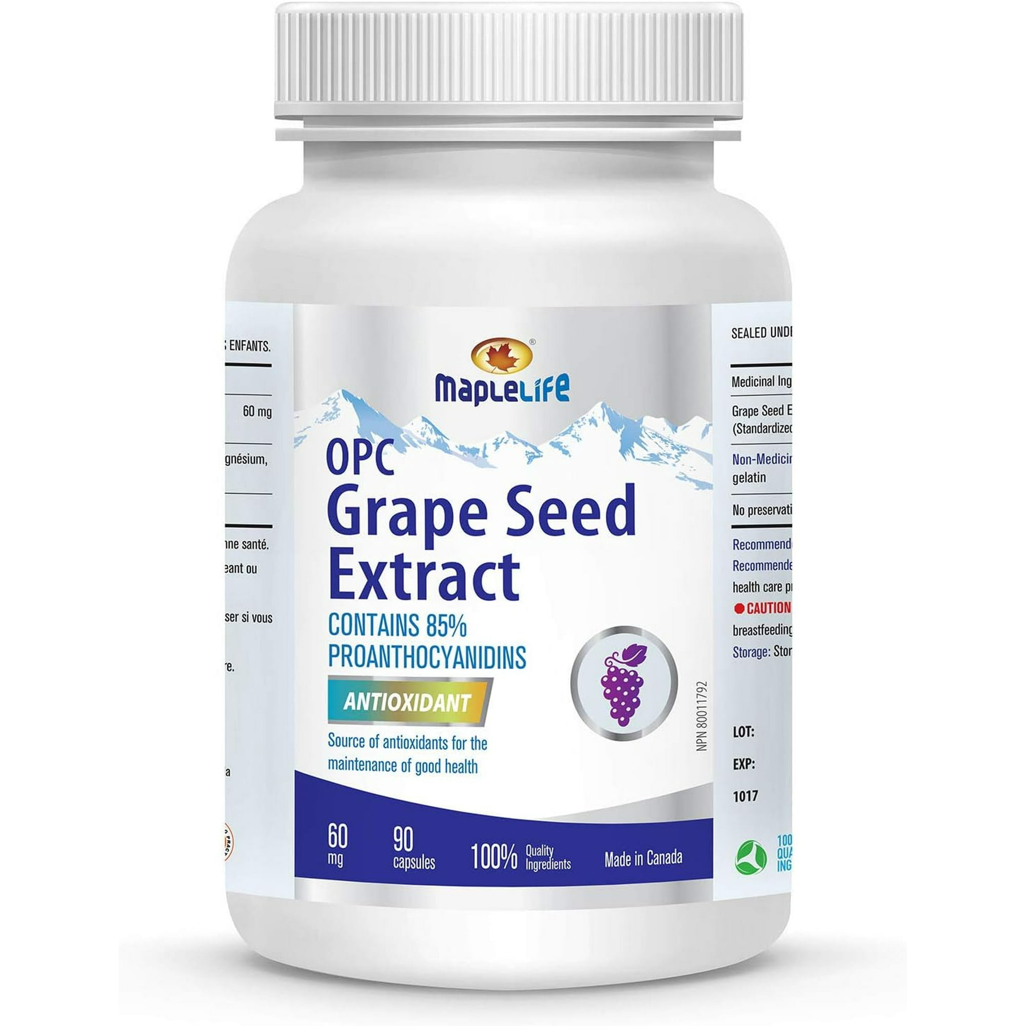 Click here for Maplelife Nutrition Grape Seed 60mg 90 Capsules 60... prices