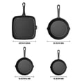 4-Piece Cast Iron Skillet Set, Non-Stick Frying Pans with Drip Spouts ...
