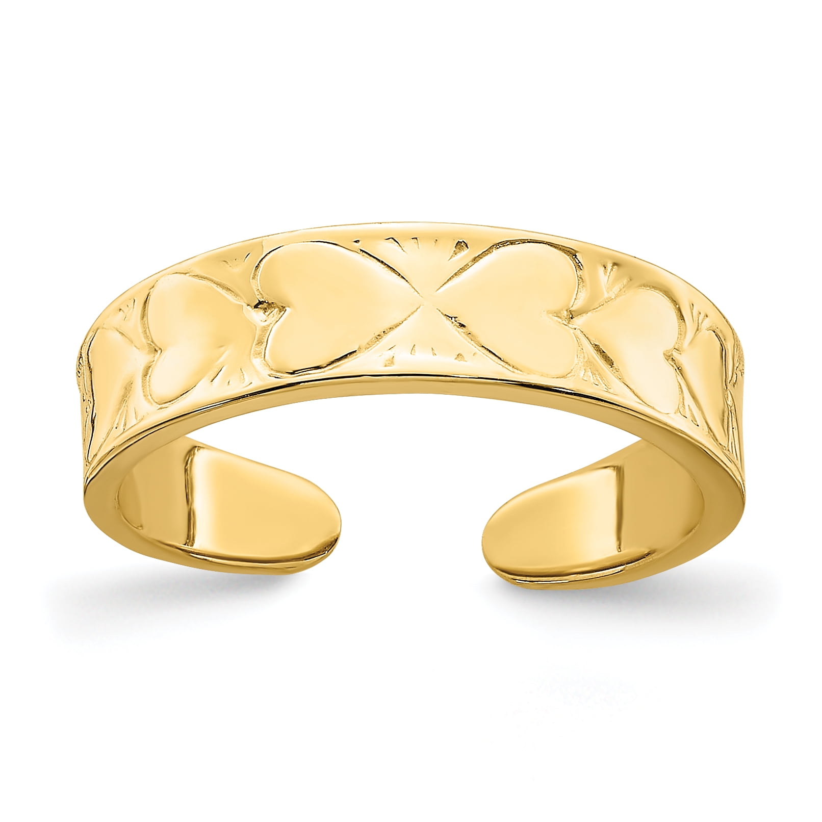 Primal Gold 14 Karat Yellow Gold Heart Pattern Toe Ring - Walmart.com