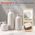 Ceramic Vase Set 3pcs- White With Handle Modern Farmhouse Decor for ...
