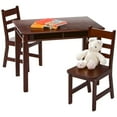 Lipper Childrens Rectangular Table and 2 Chairs Set with Shelves ...