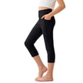 Gymvis stretchy Pants for Girls shark skin yoga capri elastic waist ...