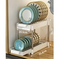 Holocky 2 Tiers Dish Drying Rack Pullout Dish Drainer for Kitchen ...