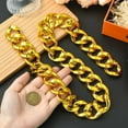 1Pc Acrylic Cuban Link Chain Necklaces for Men Gold 27.56 inch(70cm ...