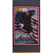 David Textiles American Patriotic Eagle Pride Red/Blue/Brown 35" Panel ...
