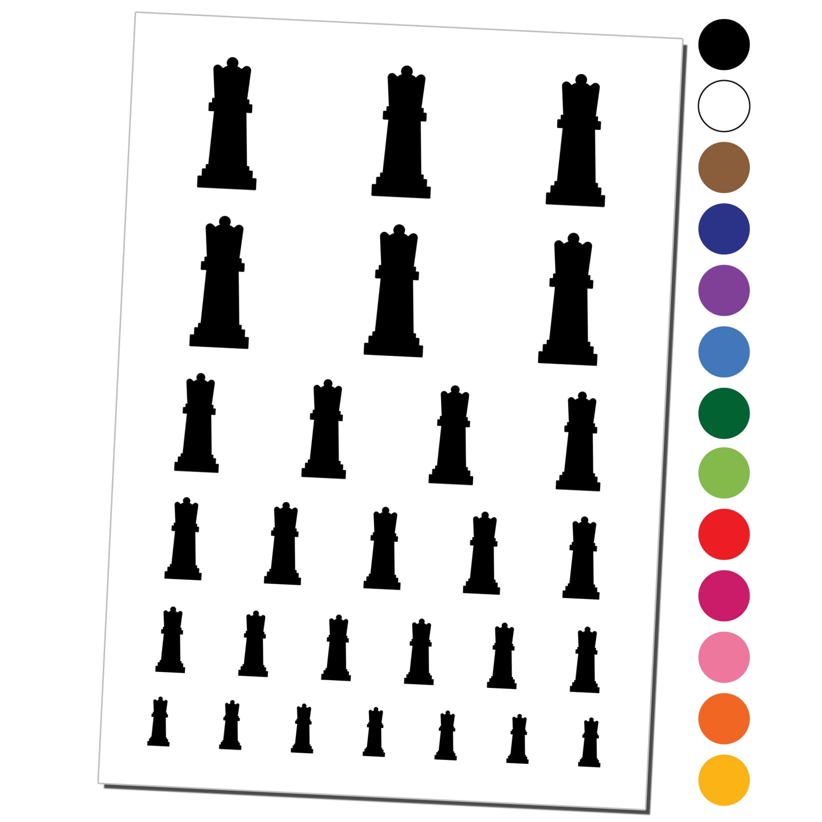 Chess Queen Piece Water Resistant Temporary Tattoo Set Fake Body Art ...