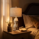 Oneach Farmhouse White Table Lamp Set of 2 for Living Room Bedroom 24.5 ...