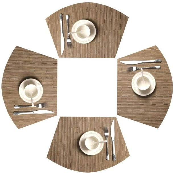 Set de Sets de Table Ronds en Vinyle Tissé 7 Sets de Table Compensés ...