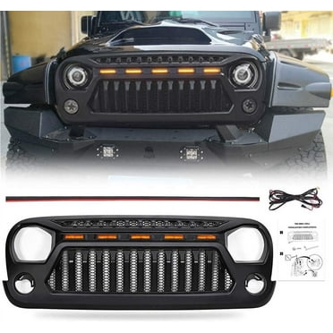 AMERICAN MODIFIED Hawke Front Grille for 2007-2018 Jeep Wrangler JK ...