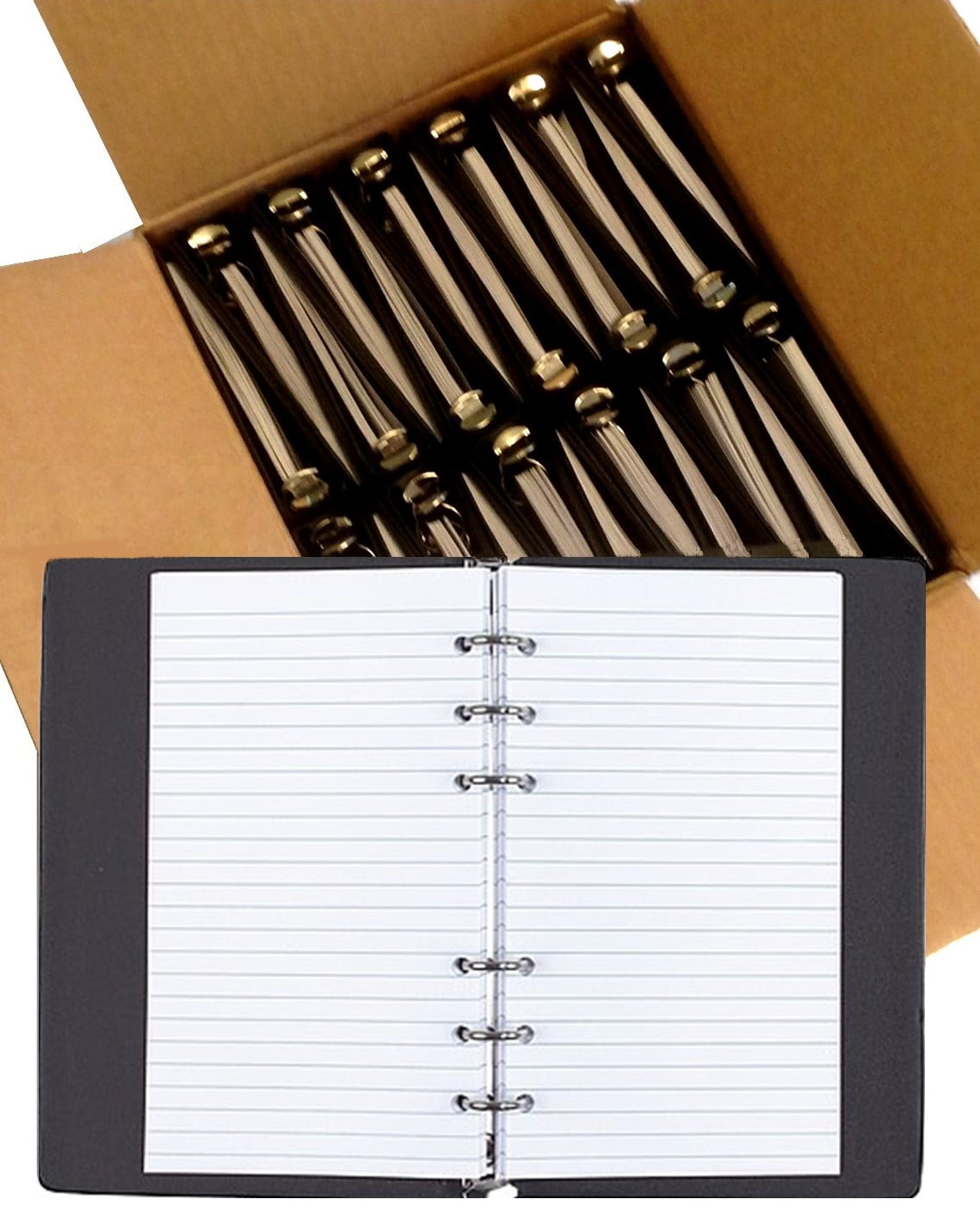 Mead 6-Ring Black Vinyl Notebooks (46001) with 40 Sheets Lined Paper, 6 ...