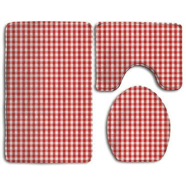 CHAPLLE Custom Rustic Red Black Buffalo Check Plaid 3 Piece Bathroom ...