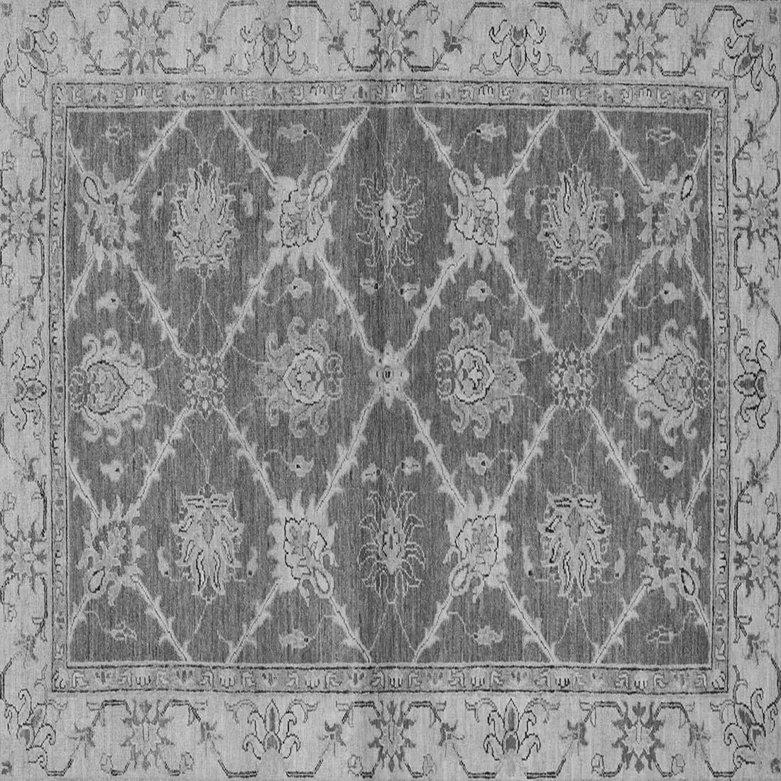 Ahgly Company Indoor Square Abstract Gray Modern Area Rugs, 5' Square ...