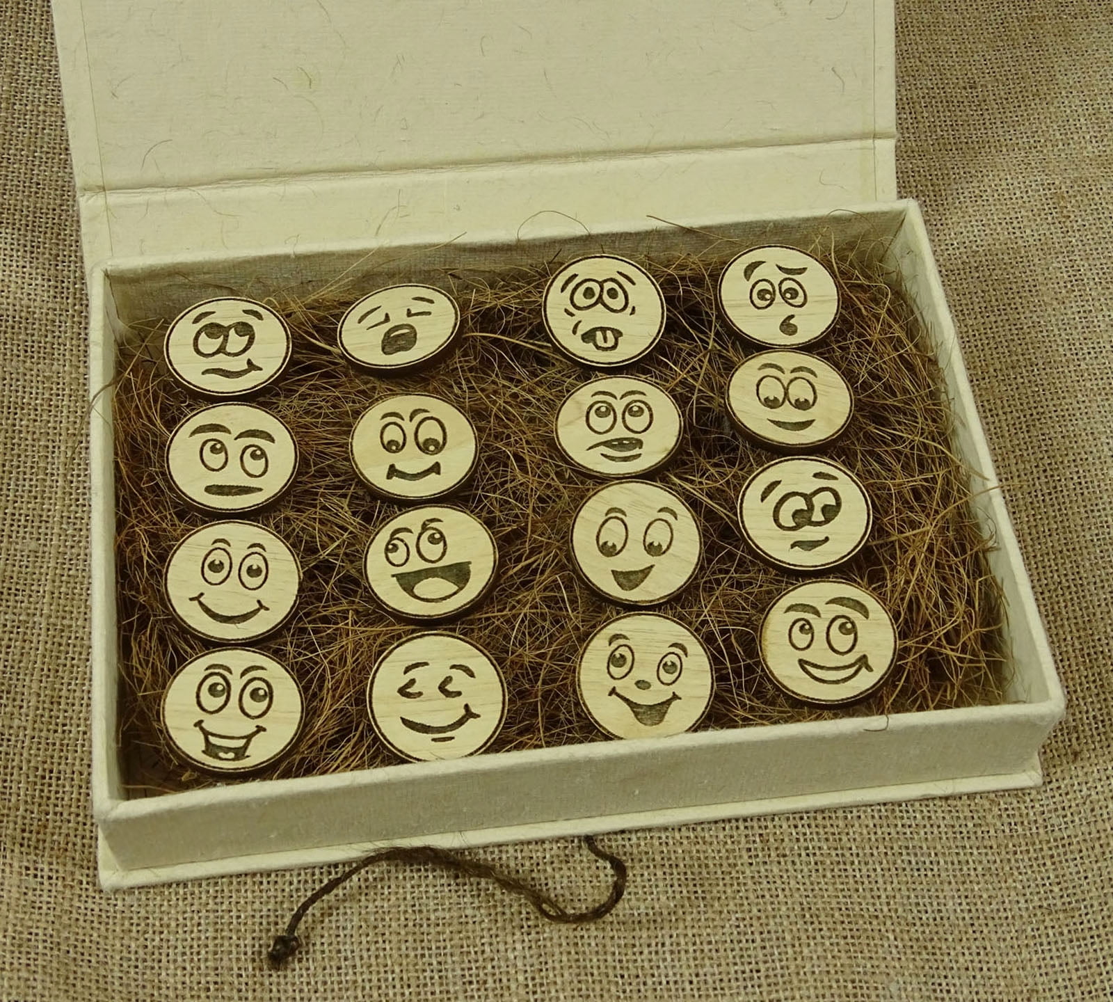 Wood Engraved Small Face Emotions Fridge Magnet Souvenir Gift - Walmart.com