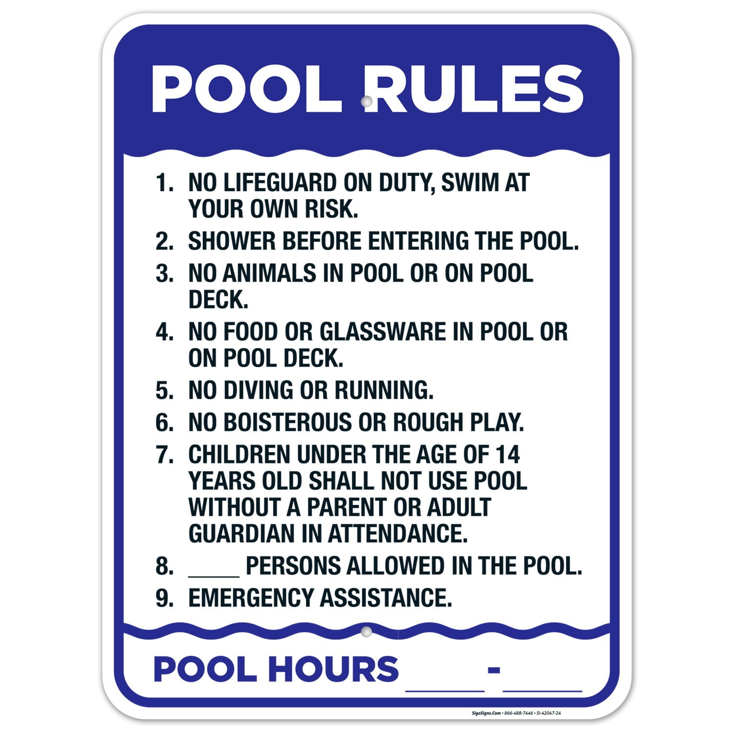 Pool Rules Sign, - Walmart.com