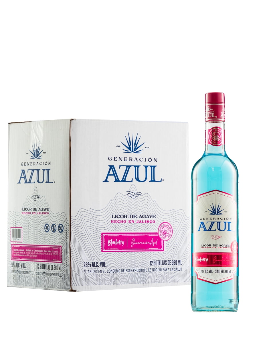 Caja Licor de Agave Generación Azul Blueberry 960 Ml Licor de Agave ...