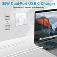FiveBox 2Pack 25W PD USB C Wall Charger Adapter, Dual Port Fast Charging Block, Fully Compatible ...