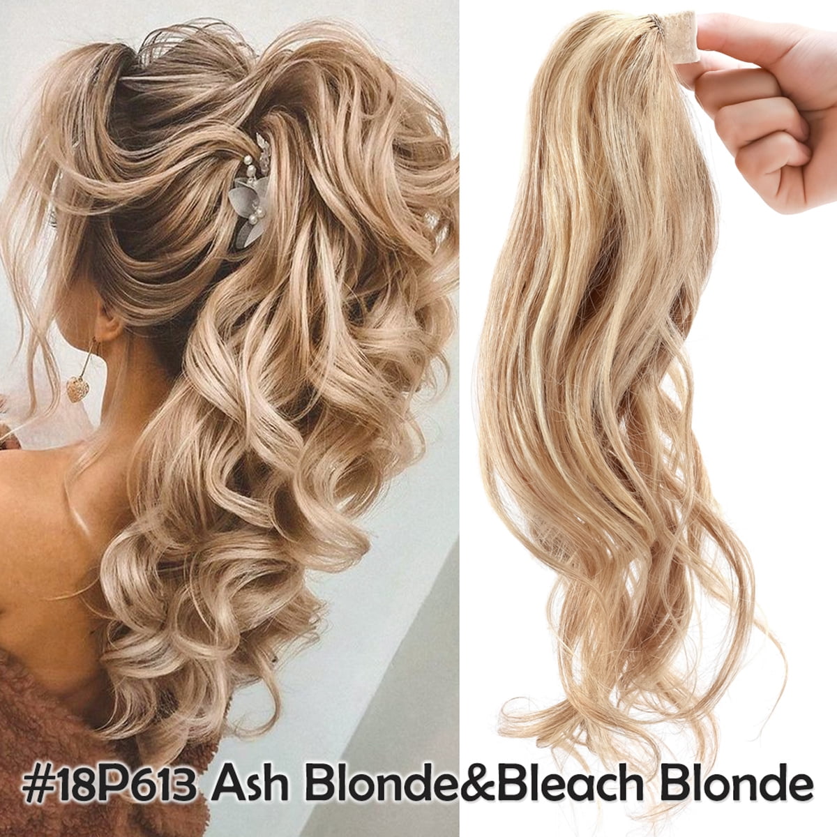 Benehair Ponytail Extension Human Hair Blonde Wrap Around Ponytail Remy ...