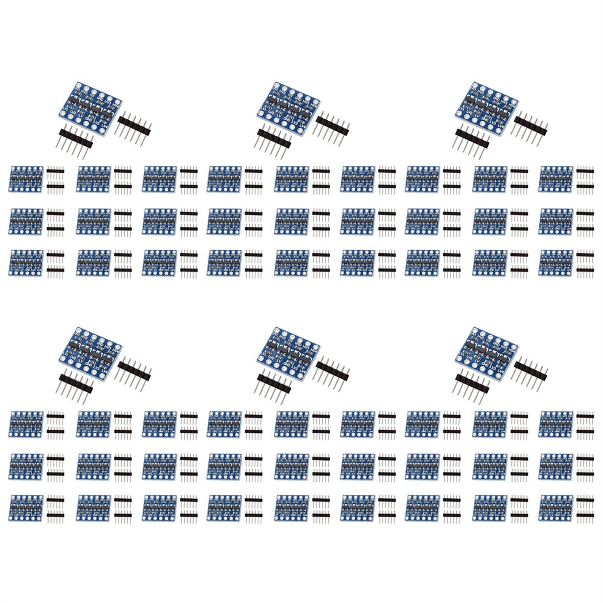 60Pcs 4 Channel IIC I2C Logic Level Converter Bi-Directional Module 3 ...