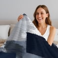 Blue Grey Graffiti Art Throw Blanket for Couch Abstract Color Block ...