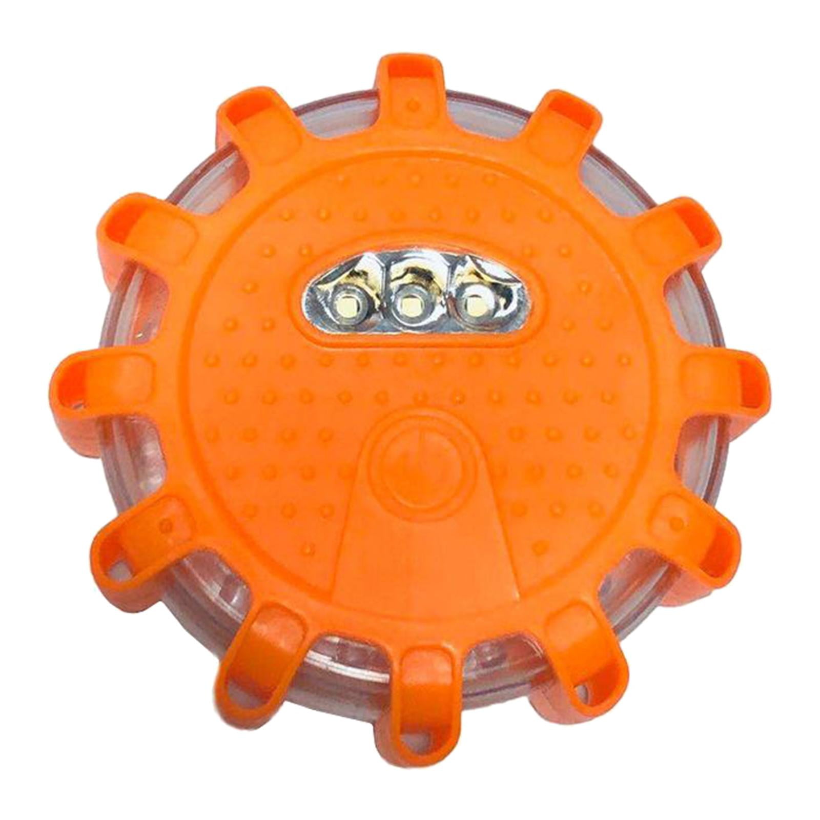 LED Road Flashing Warning Light Roadside Discs Beacon, Orange - Walmart.com