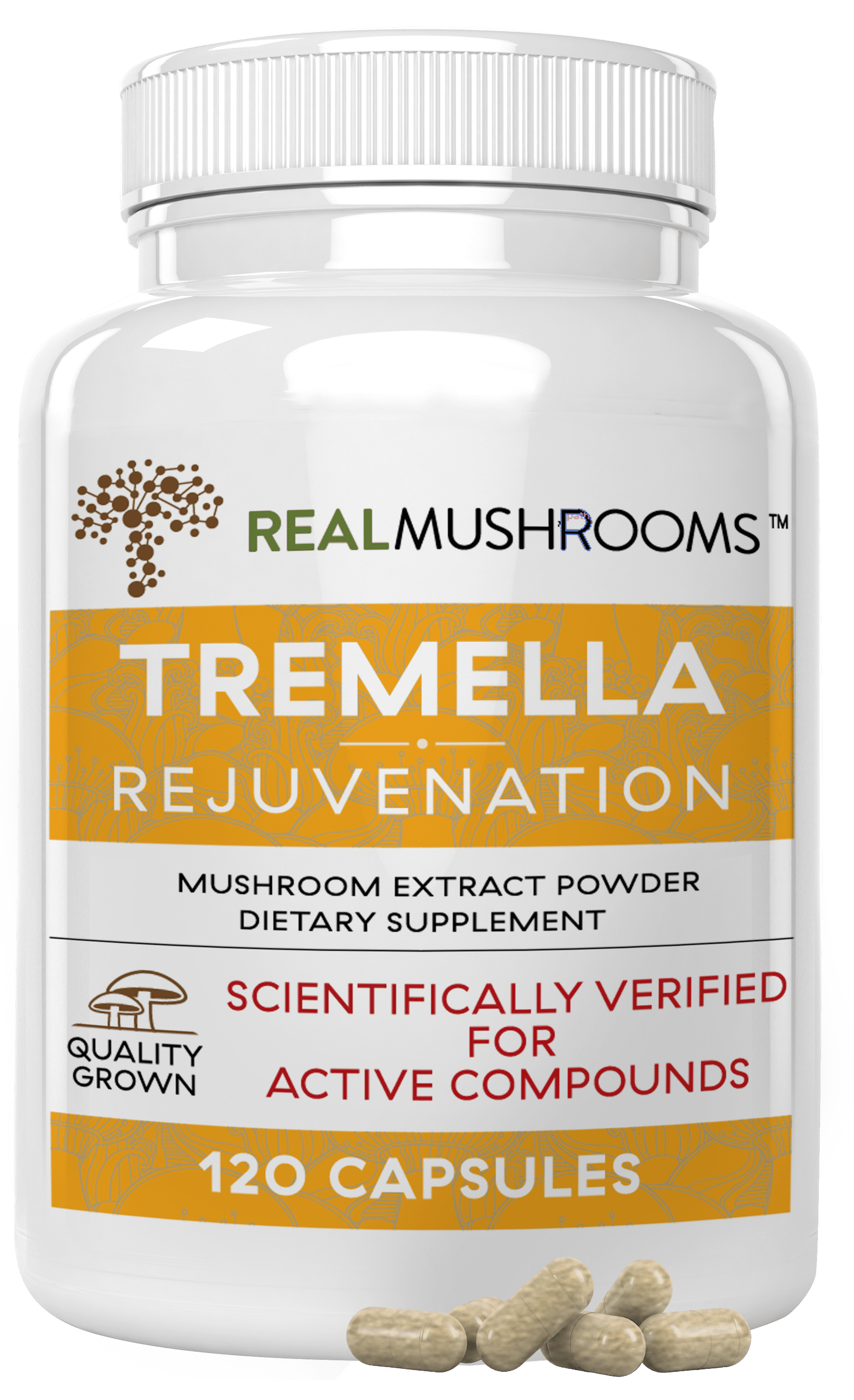 Real Mushrooms Tremella Mushroom Rejuvenation Supplement (120 ...