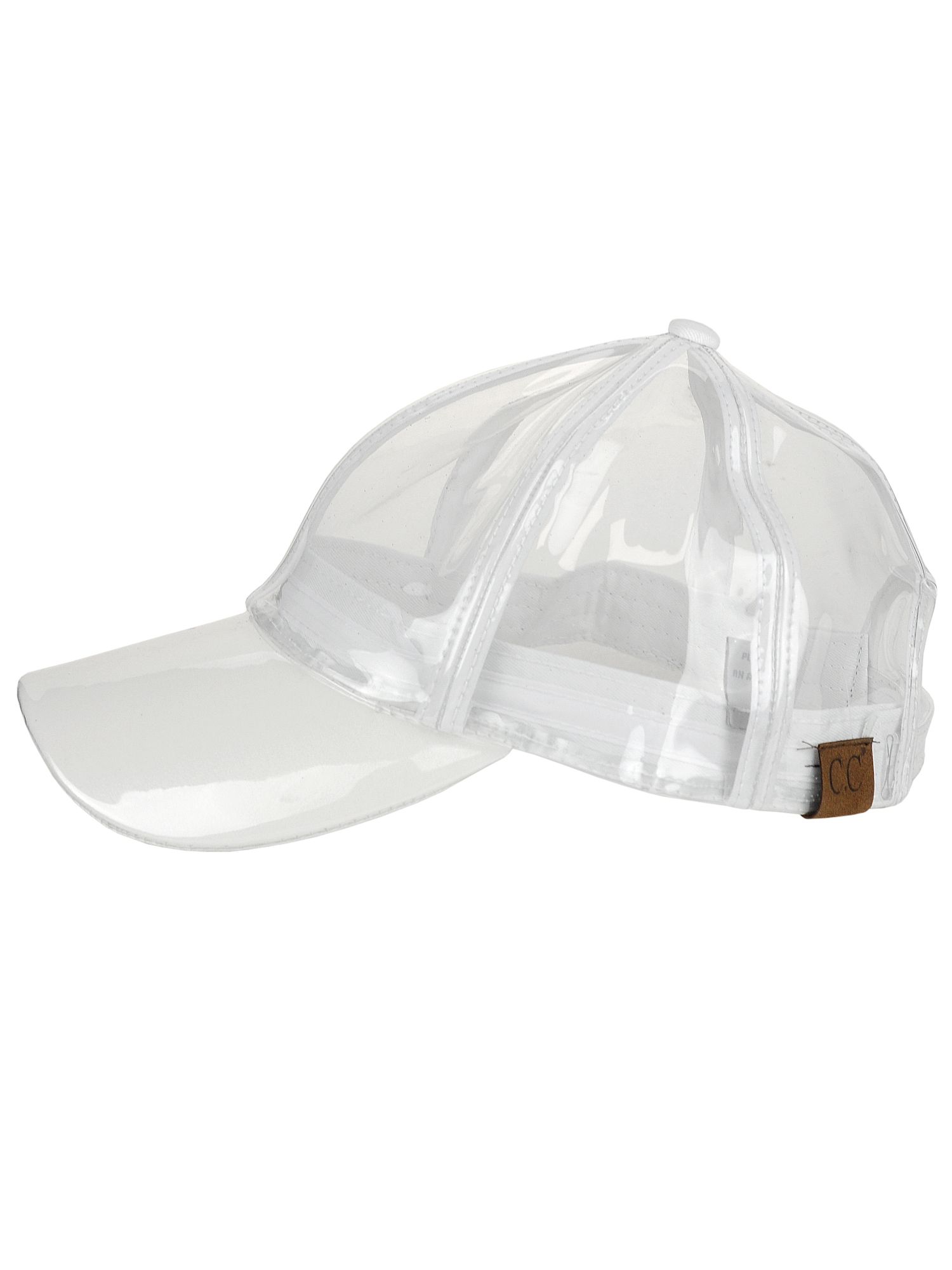C.C Womens Transparent Waterproof PVC Rain Baseball Cap, Clear ...