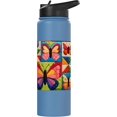 Butterfly Quilt Patchwork Colorful Sewing Art Stainless Steel Insulated ...