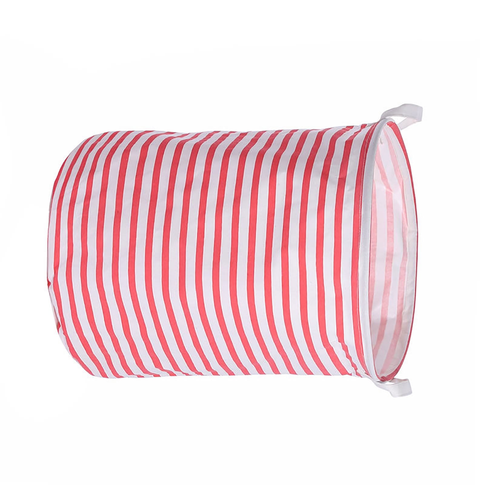 Wangsahngduan Dirty Laundry Basket Cotton Linen Storage Basket Waterproof Multifunctional Laundry Bucket Red Striped