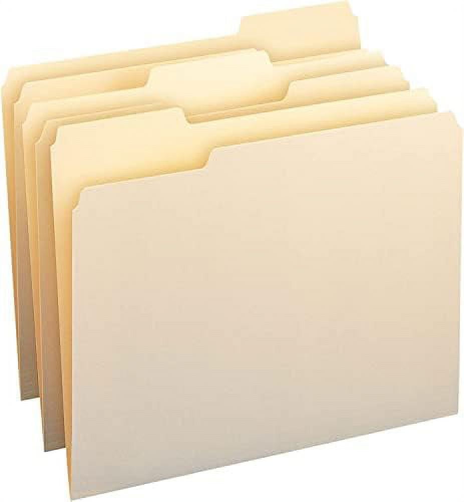 Manilla File Folder, 1/3-Cut Tab, Assorted Positions, Letter Size ...