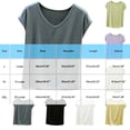 AherBiu Pajama Tops for Women Short Sleeve Tees V Neck Comfy Fitted ...