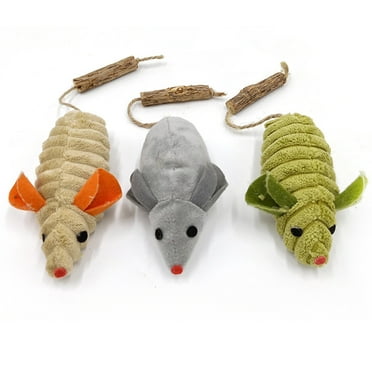 SmartyKat Skitter Mice Spring Plush Mice & Bunny Cat Toys with Pure ...