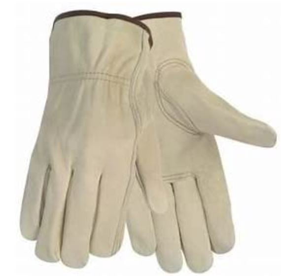 12 Pairs- Large - Leather Work Gloves. Ideal Hand Protection all ...