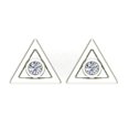 Diamond Earrings Triangle Shape Studs 10K White Gold - Bezel Setting ...