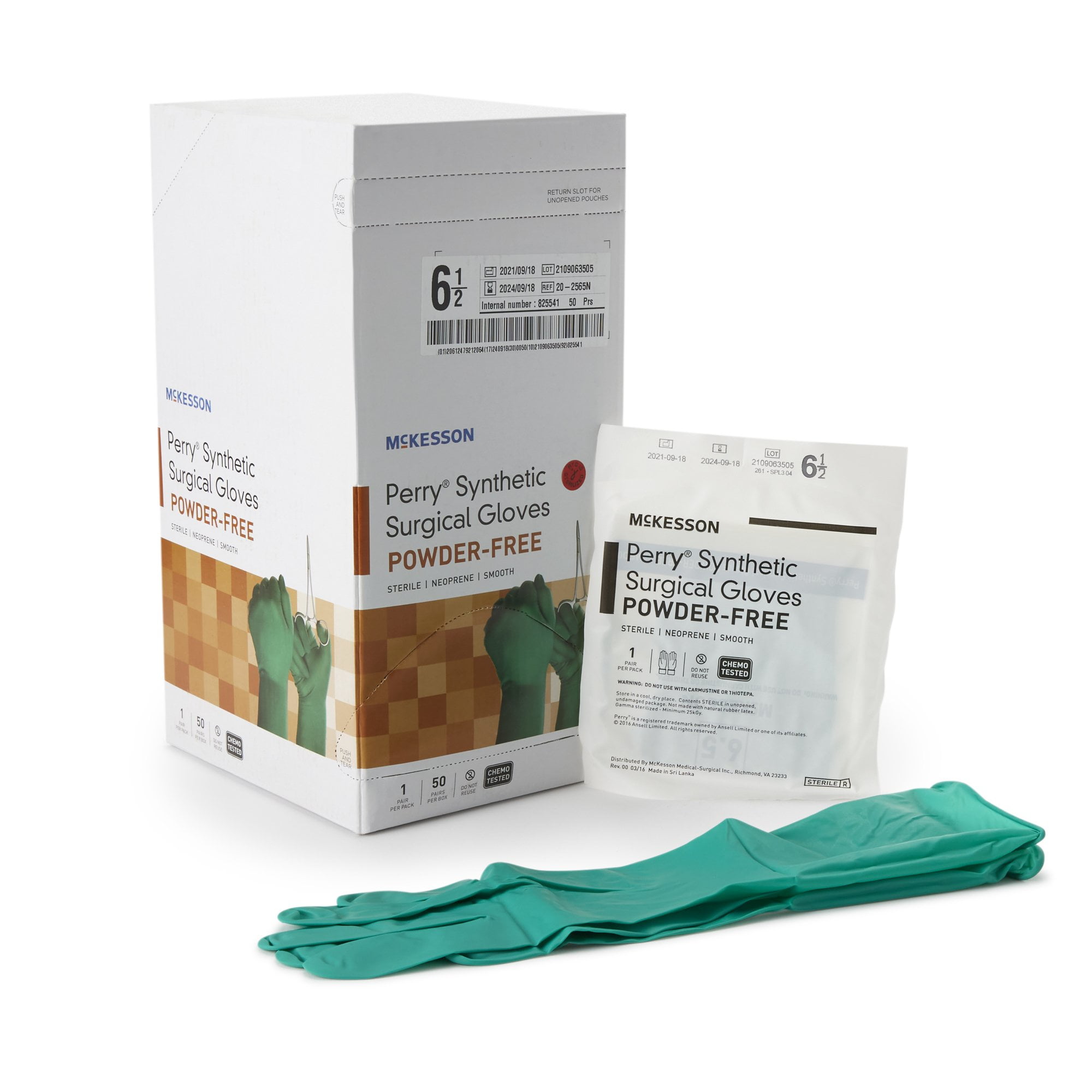 McKesson Surgical Gloves - Neoprene, Powder-Free, Sterile - Dark Green ...