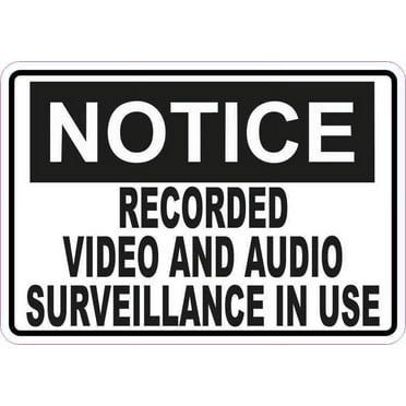 Warning Video And Audio Surveillance In Use Sign - Walmart.com
