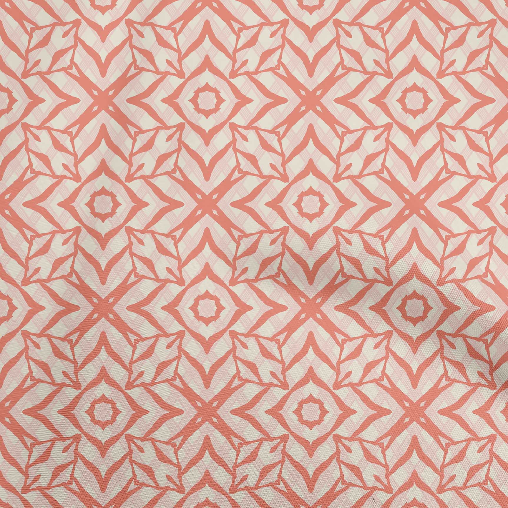 oneOone Viscose Chiffon Dark Peach Fabric Geometric Diy Clothing ...