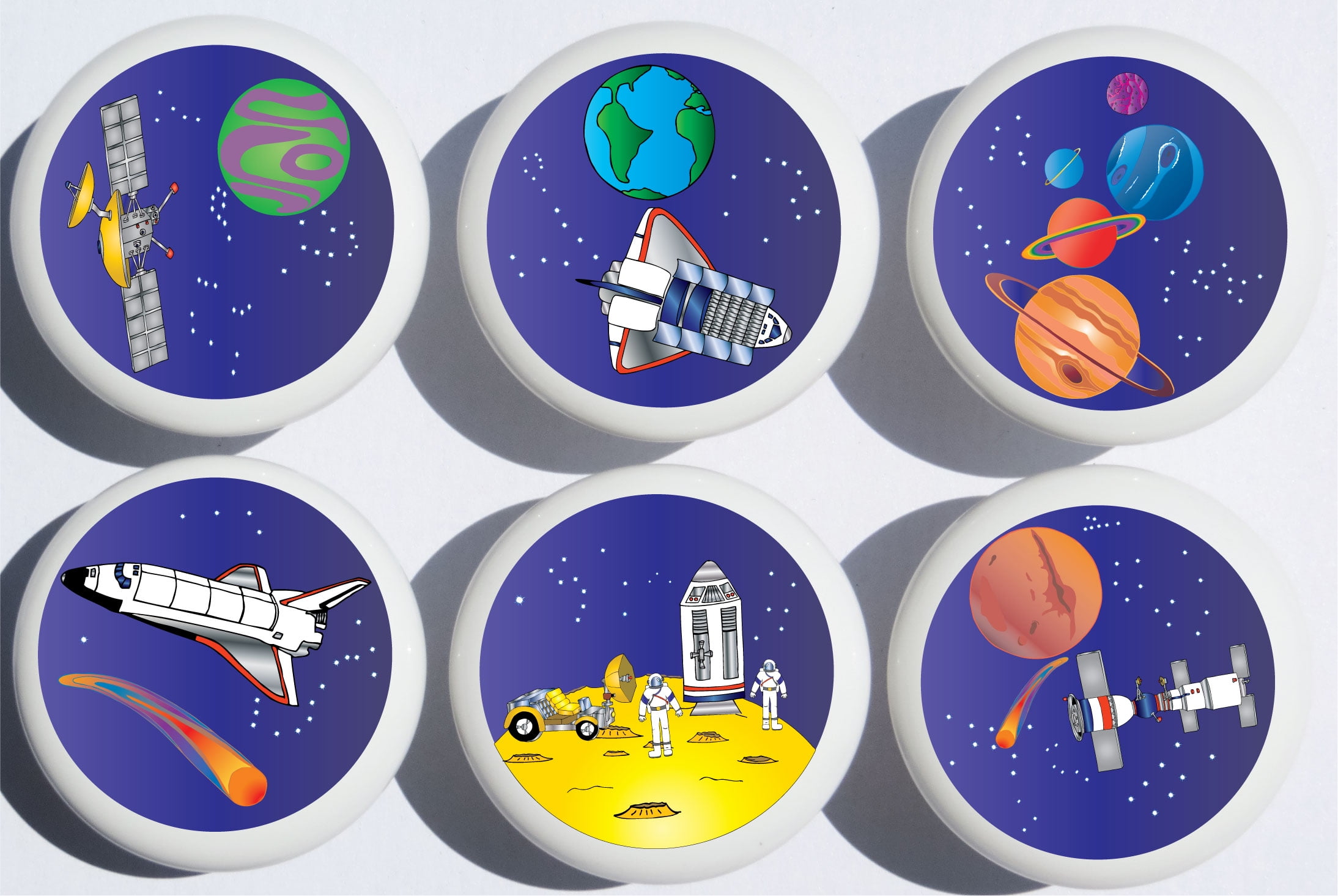 Outer Space Drawer Pulls Space Ship Cabinet Drawer Knobs Childrens Room ...