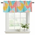 Abstract Triangles 2 Panels Kitchen Valance, Art Pastel Mosaic ...