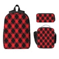 3pcs Casual Daypack 17 Inch Backpack Set Bookbag+Pencil Case+Lunch Bag ...