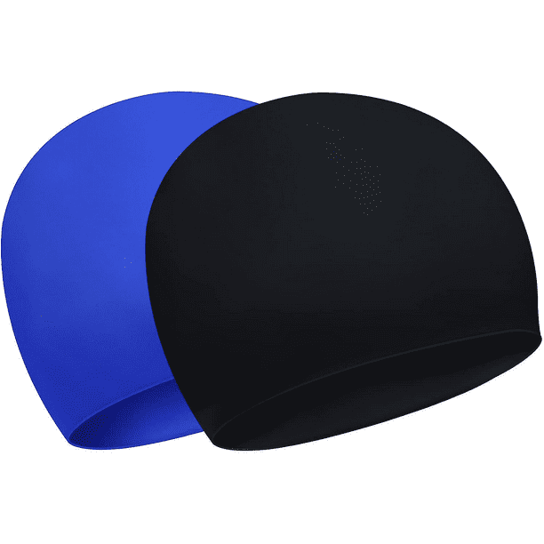 Silicone Swim Cap, 2 Pack Unisex Swim Caps Durable Flexible Silicone ...