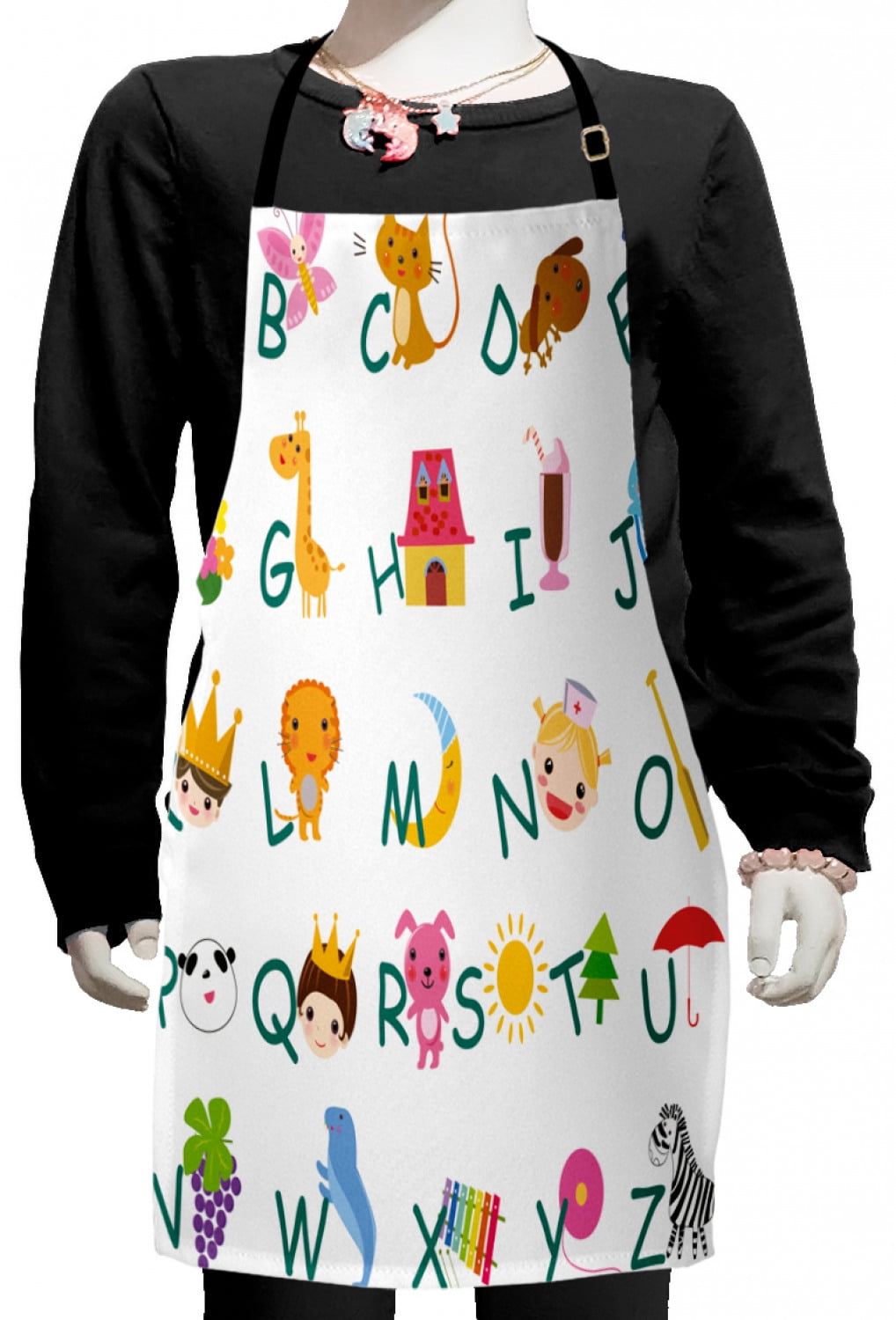 Educational Kids Apron, Kids Alphabet with Fruits Animals Prince ...