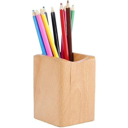 Wooden Pen Box Multiple-use Desk Organizer Eco Natural Wood Storage Box ...