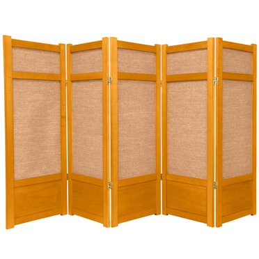 Oriental Furniture 7 Ft Tall Jute Shoji Screen, 4 panel, black ...