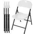 TLSUNNY Plastic Folding Chairs Set of 4, 350lb Capacity Stackable Event ...